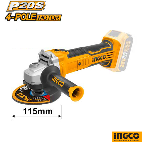 INGCO Lithium-Ion Angle Grinder 20V 115mm | Tool.lk