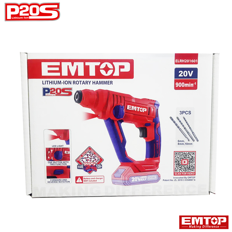 EmTop P20s Codless Rotary Hammer (Without Battery) | Tool.lk