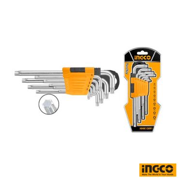 INGCO Torx Allen Key 9 Pcs With Long Arm | Tool.lk