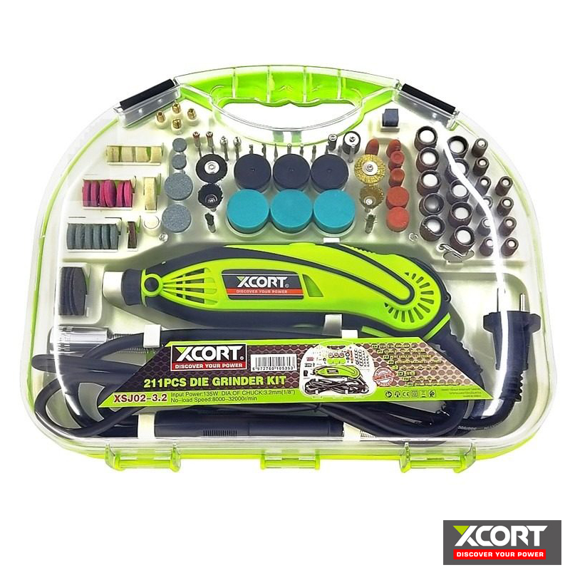 XCORT Mini Die Drill Grinder 211pcs 135W | Tool.lk