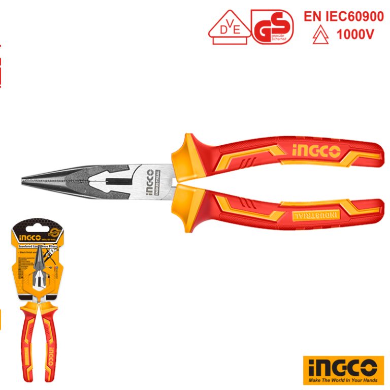INGCO Insulated Long Nose Pliers – 8″ | Tool.lk