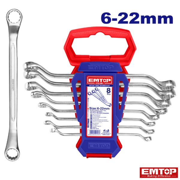 EmTop Offset Ring Spanner Set (6-22mm) | Tool.lk