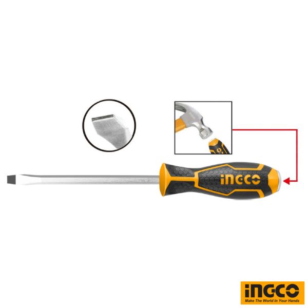 INGCO Slotted Go Through Screwdriver 6.5X150mm | Tool.lk