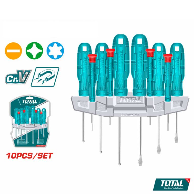 TOTAL Screwdriver And Precision 10 Pcs Set | Tool.lk