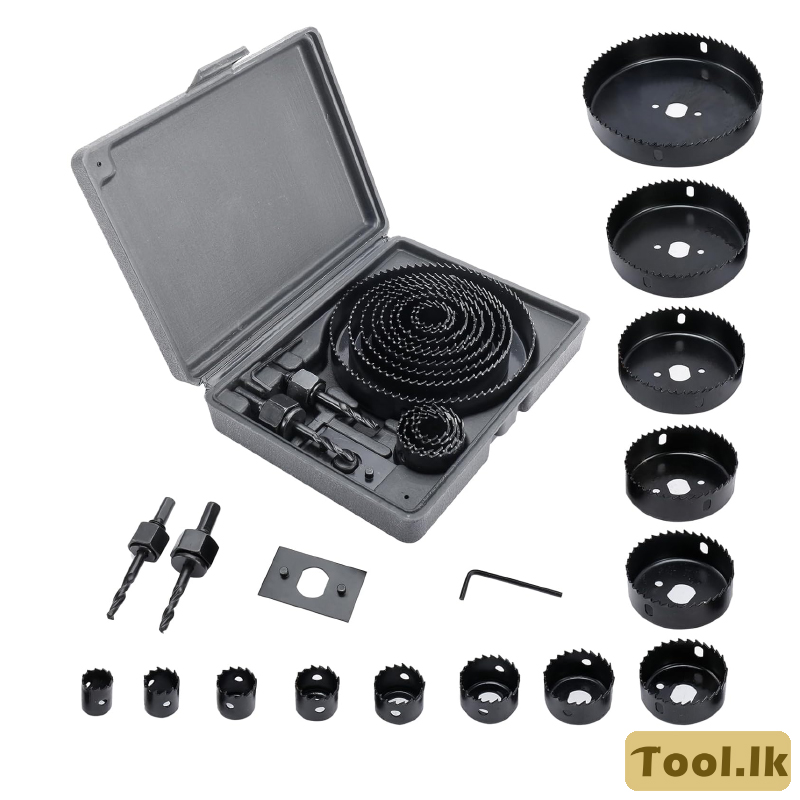 HSS Hole Saw Set (Wood) 16 Pcs | Tool.lk