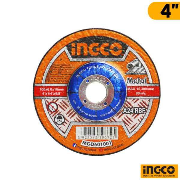 INGCO Abrasive Metal Cutting Disc 100X6.0X16mm | Tool.lk