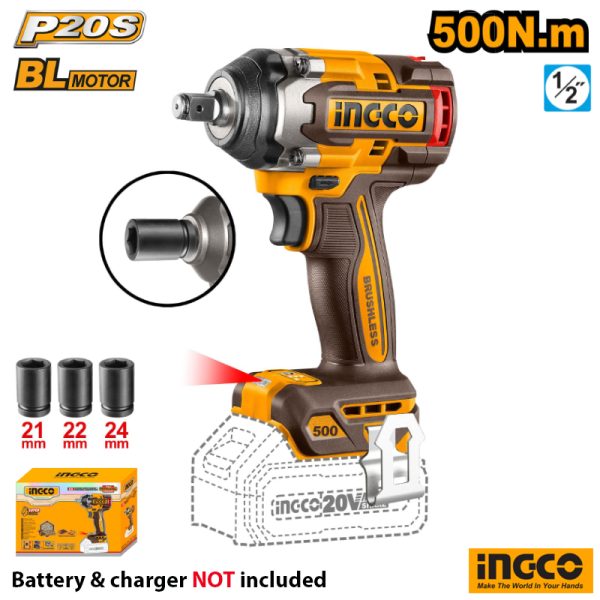 INGCO Cordless Impact Wrench 500Nm | Tool.lk