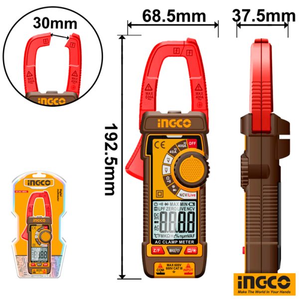 INGCO DC/AC Clamp Meter | Tool.lk