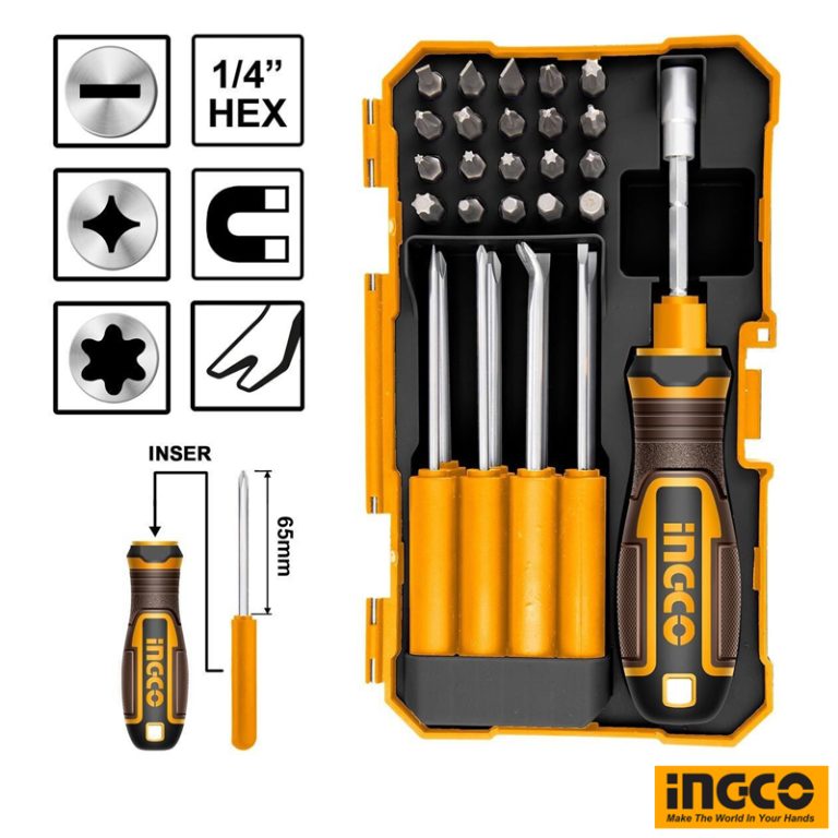 INGCO 30PCs Interchangeable Screwdriver Set | Tool.lk